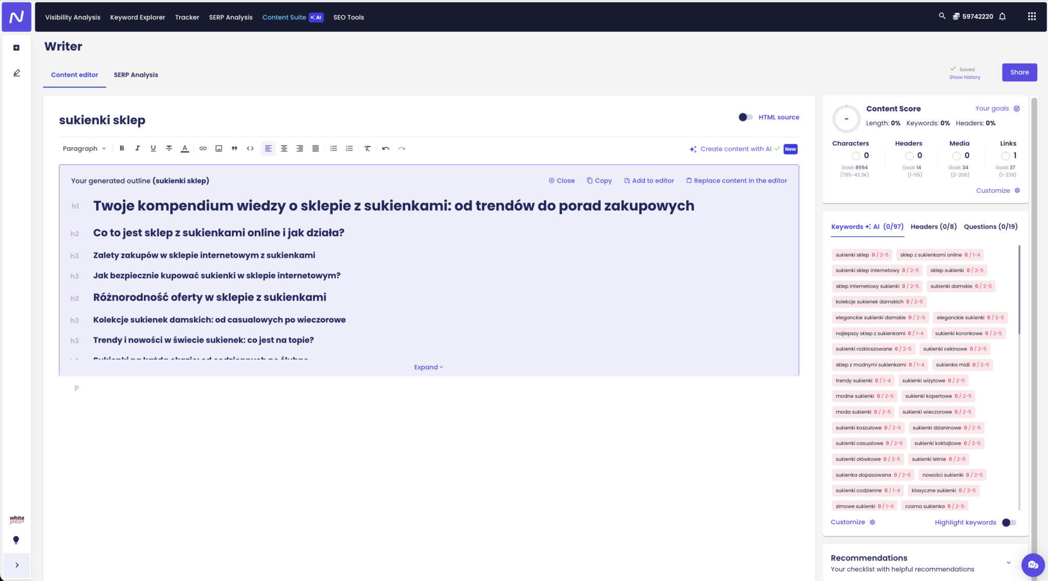 How to improve your site's SEO by using Senuto Writer? | Senuto